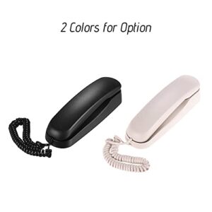 BISOFICE Corded Phone, Landline Phone for Home with Cord, No AC Power/Battery Required Wall Mountable Phone for Landline Supports Mute/Pause/Redial Functions for Hotel Office Bank Call Center (Black)