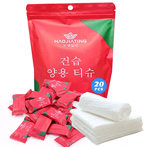 Compressed Towel, Disposable Face Compressed Towels, Soft Compressed Hand Wipe, Portable Compressed Coin Tissue for Travel/Home/Outdoor Activities（9.4X10.8in/20PCS）