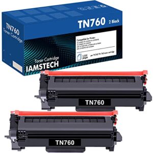 iamstech tn760 toner for brother printer compatible replacement tn-760 tn 760 tn-730 tn730 730 cartridge mfc-l2710dw mfc-l2750dw hl-l2395dw l2710dw l2750dw l2370dw 2 pack black