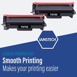 iamstech TN760 Toner for Brother Printer Compatible Replacement TN-760 TN 760 TN-730 TN730 730 Cartridge MFC-L2710DW MFC-L2750DW HL-L2395DW L2710DW L2750DW L2370DW 2 Pack Black