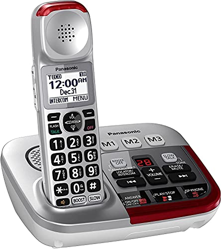 Panasonic KX-TGM450S + (1) KX-TGMA45S Volume Booster Upto 50 dB Slow Talk Control Noise Reduction Talking Caller ID Amplified Cordless Phone-2 Handset