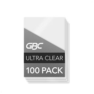 gbc thermal laminating sheets / pouches, id card size, 5 mil, heat seal ultra clear, 100 pack (56005)