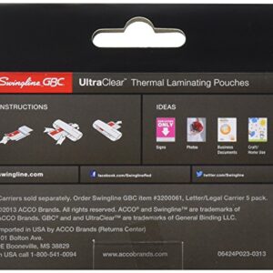 GBC Thermal Laminating Sheets / Pouches, ID Card Size, 5 Mil, Heat Seal Ultra Clear, 100 Pack (56005)