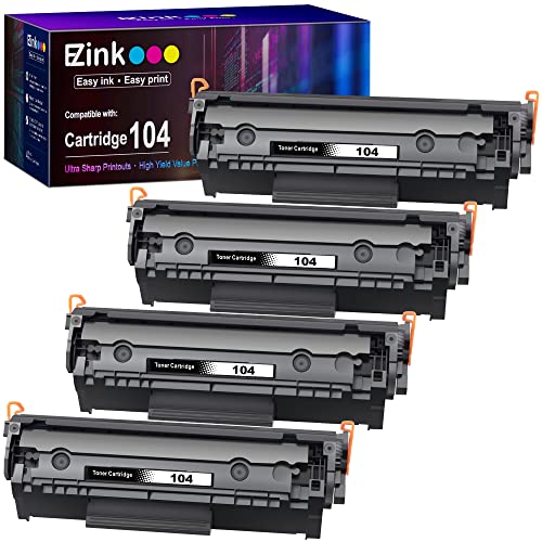 E-Z Ink (TM) Compatible Toner Cartridge Replacement for Canon 104 CRG-104 FX-10 FX-9 to use with FAXPHONE L90 L120 ImageClass D420 D480 MF4350d MF4150 MF4270 MF4370 MF4690 Printer (Black, 4 Pack)