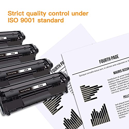 E-Z Ink (TM) Compatible Toner Cartridge Replacement for Canon 104 CRG-104 FX-10 FX-9 to use with FAXPHONE L90 L120 ImageClass D420 D480 MF4350d MF4150 MF4270 MF4370 MF4690 Printer (Black, 4 Pack)