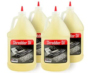 dahle shredder oil reduces friction and optimizes performance in paper shredders, for use in all shredders, 4 – 1 gal. bottles