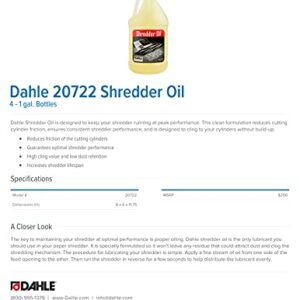 Dahle Shredder Oil Reduces Friction and Optimizes Performance in Paper Shredders, For Use In All Shredders, 4 - 1 gal. Bottles