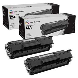 ld compatible toner cartridge replacements for hp 12a (black, 2-pack)