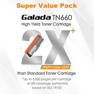 GALADA Compatible Toner Cartridge Replacement for Brother TN630 TN660 TN-630 TN-660 for Dcp-l2520dw Dcp-l2540dw Mfc-l2700dw Mfc-l2720dw Mfc-l2740dw Hl-l2340dw Hl-l2320d Hl-l2360dw Hl-l2380dw 4 Pack