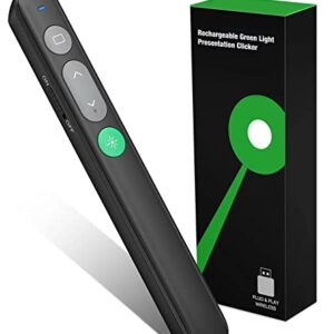 Presentation Clicker Wireless Presenter Remote Powerpoint Clicker with Green Light Pointer Cat Toy, Slide Advancer PPT Clicker for PowerPoint Presentations Remote USB Control for Mac, Laptop,Computer