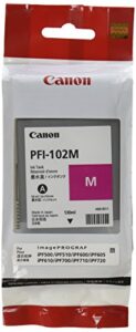 canon pfi-102m 0897b001aa ipf500 ipf600 ipf700 ink tank (magenta) in retail packaging