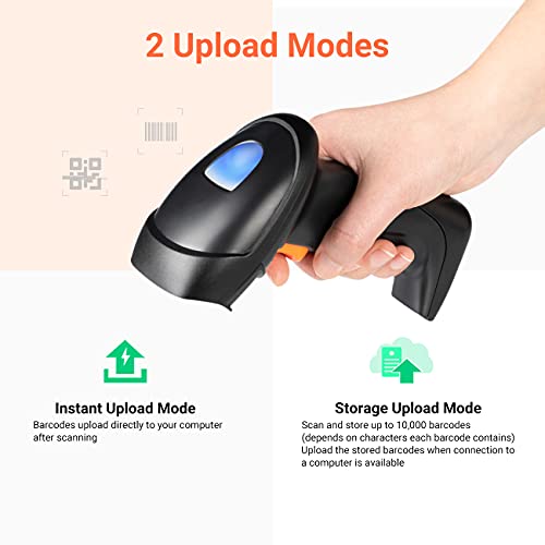 Tera Wireless Barcode Scanner 1D 2D QR with USB Charging Base Handheld Bar Code Reader Scanner Automatic Sensing Fast Precise Scanner HW0005