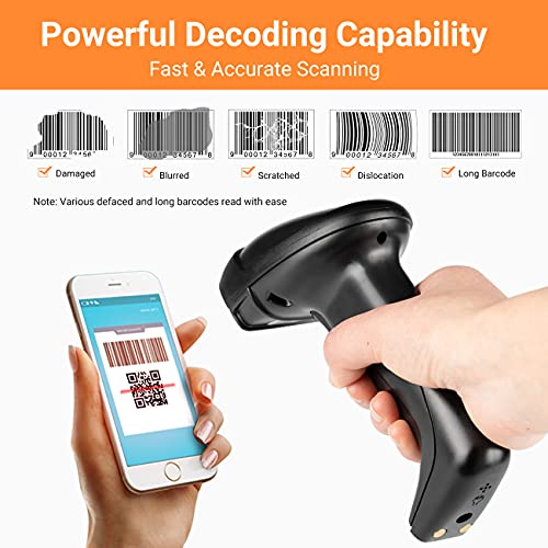 Tera Wireless Barcode Scanner 1D 2D QR with USB Charging Base Handheld Bar Code Reader Scanner Automatic Sensing Fast Precise Scanner HW0005