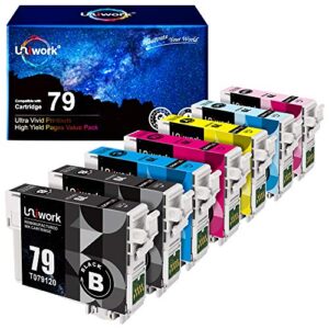 uniwork remanufactured 79 ink cartridge replacement for epson 79 ink cartridges use with artisan 1430 stylus photo 1400 printer (2 black 1 cyan 1 magenta 1 yellow 1 light cyan 1 light magenta) 7 pack