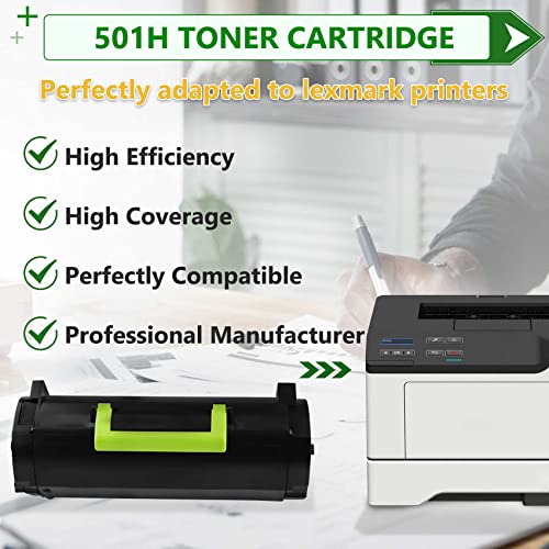 501H 50F1H00 Toner Cartridge Compatible with lexmark MS310 MS310dn MS312 MS312dn MS315 MS315dn MS410 MS410dn MS415 MS415dn MS510 MS510dn MS610 MS610dn Printer,5,000 High Yield（Black）