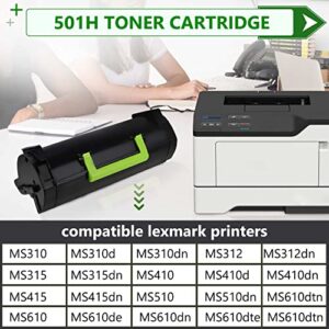 501H 50F1H00 Toner Cartridge Compatible with lexmark MS310 MS310dn MS312 MS312dn MS315 MS315dn MS410 MS410dn MS415 MS415dn MS510 MS510dn MS610 MS610dn Printer,5,000 High Yield（Black）