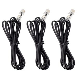 aimijia phone cord, 6p4c black phone telephone extension cord cable line wire rj11 6p4c modular plug for landline telephone modem accessory (6ft-3 pack)