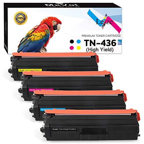 Leize Compatible Brother TN-436 TN436 Toner Cartridge Replacement for TN436BK TN436C TN436M TN436Y use for Brother HL-L8360CDW MFC-L8900CDW MFC-L8610CDW HL-L8260CDW Printer, 4-Pack