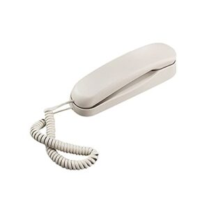 corded white wall phone, telpal small analog wall telephone for seniors home, single line trimline landline phones, no ac power or battery required