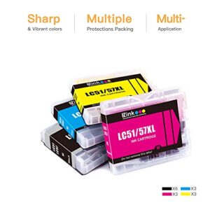 E-Z Ink (TM Compatible Ink Cartridge Replacement for Brother LC51 LC-51 LC51BK LC51C LC51M LC51Y Compatible with MFC-440CN MFC-465CN MFC-665CW Printer (6 Black, 3 Cyan, 3 Magenta, 3 Yellow) 15 Pack