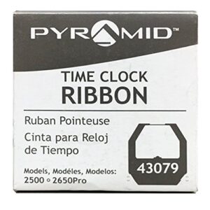 Pyramid Time Systems, 43079, Genuine and Authentic Replacement Ribbon for Pyramid 2500 & 2650Pro Time Clocks, Lasts 60% Longer Than Compatible Replacement Ribbon, Black