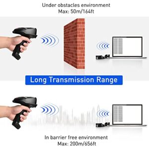 Wireless Barcode Scanner JRHC Portable Barcode Reader 1D PDF Inventory Scanner Data Collector Handheld Barcode Scanner with 2.2 inch LCD Screen & Charging Base…