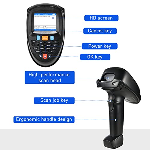 Wireless Barcode Scanner JRHC Portable Barcode Reader 1D PDF Inventory Scanner Data Collector Handheld Barcode Scanner with 2.2 inch LCD Screen & Charging Base…