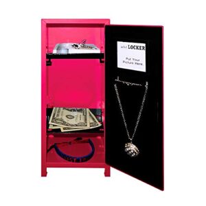 Mini Locker with Lock and Key Hot Pink -10.75" Tall x 4.125" x 4.125"