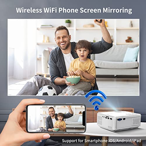 Artlii Enjoy2 Projector with WiFi and Bluetooth, Mini Projector, Portable Projector, Compatible with TV Stick, iOS, Android