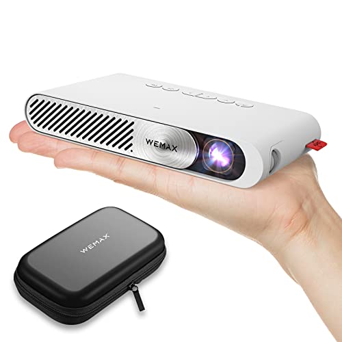 WEMAX Go Ultra Portable Laser Projector | Mini Pocket DLP Projectors with WiFi | 100 inch Image | Airplay Miracast | Auto Vertical Keystone | Compatible with Smartphone, HDMI, USB (Includes Case Bag)