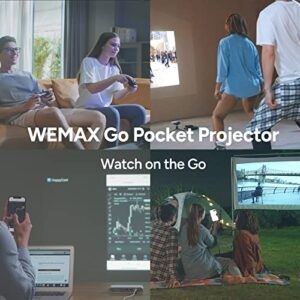 WEMAX Go Ultra Portable Laser Projector | Mini Pocket DLP Projectors with WiFi | 100 inch Image | Airplay Miracast | Auto Vertical Keystone | Compatible with Smartphone, HDMI, USB (Includes Case Bag)