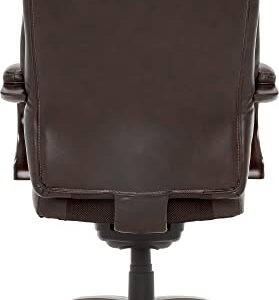 La-Z-Boy Bellamy Bonded Leather Executive Office Chair with Memory Foam Cushions, Brown