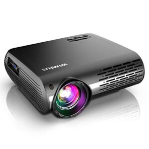 wifi projector, wimius 2022 upgrade p20 native 1080p projector support 4k, ±50° correction, 50% zoom, 10w speaker compatible with pc ps4 usb tv stick smartphones indoor outdoor projector