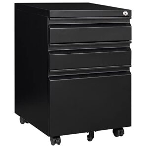 letaya mobile metal file cabinet,3 drawer vertical under desk lockable storage office cabinets,organizer letters/legal/a4(fully assembled except casters)