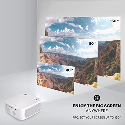 KODAK FLIK X10 Full HD Multimedia Projector Kit | 1080p Mini Compact Portable Home Theater System Bundle with 100” Projection Screen, Remote Control, Tripod Stand, HDMI Cable, Hooks & Carry Case