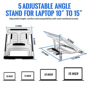 Laptop Stand,Portable Laptop Stand for Desk, Adjustable Folding Aluminum Computer Stand Desktop Riser,Multi-Angle Ergonomic MacBook Holder,Upgraded Design Makes Laptop Holder More Stability