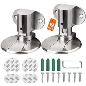 magnetic door stoppers, door stopper magnetic door stops adjustable invisible floor mount door stop stainless steel magnetic door catch holder heavy duty metal doorstop 2 pack silver