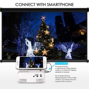 GooDee Mini Projector, LED Pico Projector, Pocket Video Projector Support HDMI Smartphone PC Laptop USB for Movie Games