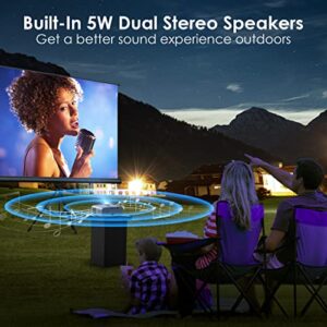 HD 1080P Outdoor Projector, 300ANSI Portable Home Projector, XOPPOX Portable Mini Projector Native 1080P Movie Projector Compatible with HDMI, USB, Laptop, iOS & Android Smartphones