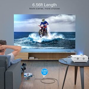 AuKing Mini Projector with USB C to HDMI Cable 4K, Home Theater Video Projector for MacBook Air/Pro 2020/2021, iPad Pro, Galaxy S20 S10 S8, Surface Book 2 and More