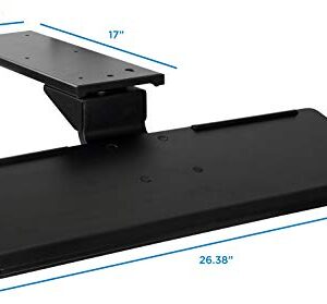 Mount-It! Under Desk Keyboard Tray and Mouse Platform, Ergonomic Computer Keyboard Drawer with Gel Wrist Pad, 17 inch Space Saving Track, Black (MI-7138)