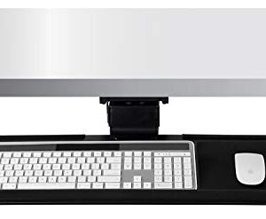 Mount-It! Under Desk Keyboard Tray and Mouse Platform, Ergonomic Computer Keyboard Drawer with Gel Wrist Pad, 17 inch Space Saving Track, Black (MI-7138)