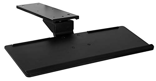 Mount-It! Under Desk Keyboard Tray and Mouse Platform, Ergonomic Computer Keyboard Drawer with Gel Wrist Pad, 17 inch Space Saving Track, Black (MI-7138)