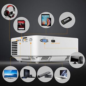 Mini Projector, 3Stone Upgraded Portable LCD Video Projector with 1080P Supported and Built-in Speakers, Multimedia Home Theater Small Projector Compatible with HDMI, USB, AV, DVD, VGA, Laptop