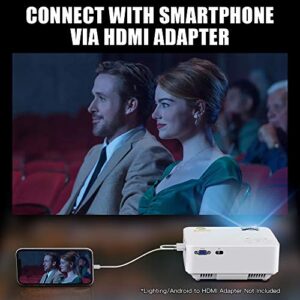 Mini Projector, 3Stone Upgraded Portable LCD Video Projector with 1080P Supported and Built-in Speakers, Multimedia Home Theater Small Projector Compatible with HDMI, USB, AV, DVD, VGA, Laptop