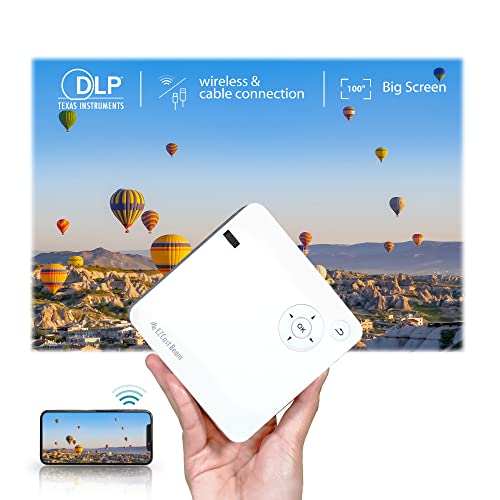 Outdoor Ultra Portable Pico Projector EZCast Beam J2 | WiFi Projector, Includes Tripod & Bag, Battery for 5hrs on a Playtime, DLP, 300 ANSI, 100" Displays, Compatible w/ HDMI, USB, iPhone, TV Stick