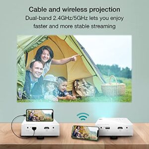 Outdoor Ultra Portable Pico Projector EZCast Beam J2 | WiFi Projector, Includes Tripod & Bag, Battery for 5hrs on a Playtime, DLP, 300 ANSI, 100" Displays, Compatible w/ HDMI, USB, iPhone, TV Stick