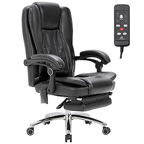 MELLCOM Executive 3D Massage Chair with Lumbar Support High Back, Massage Office Chair for Office Study, Ergonomic Computer Chair with Kneading and Vibration,Black