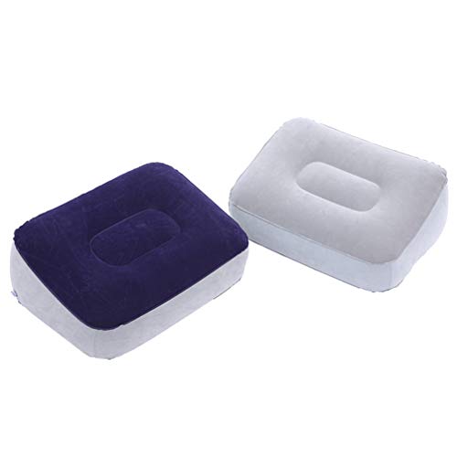 BESPORTBLE Travel Foot Rest Pillow Inflatable Footrest Cushion for Travel Office Home Perfect Airplane Travel Accessories Car Seat Footrest Leg Rest Pillow 2pcs