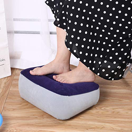 BESPORTBLE Travel Foot Rest Pillow Inflatable Footrest Cushion for Travel Office Home Perfect Airplane Travel Accessories Car Seat Footrest Leg Rest Pillow 2pcs